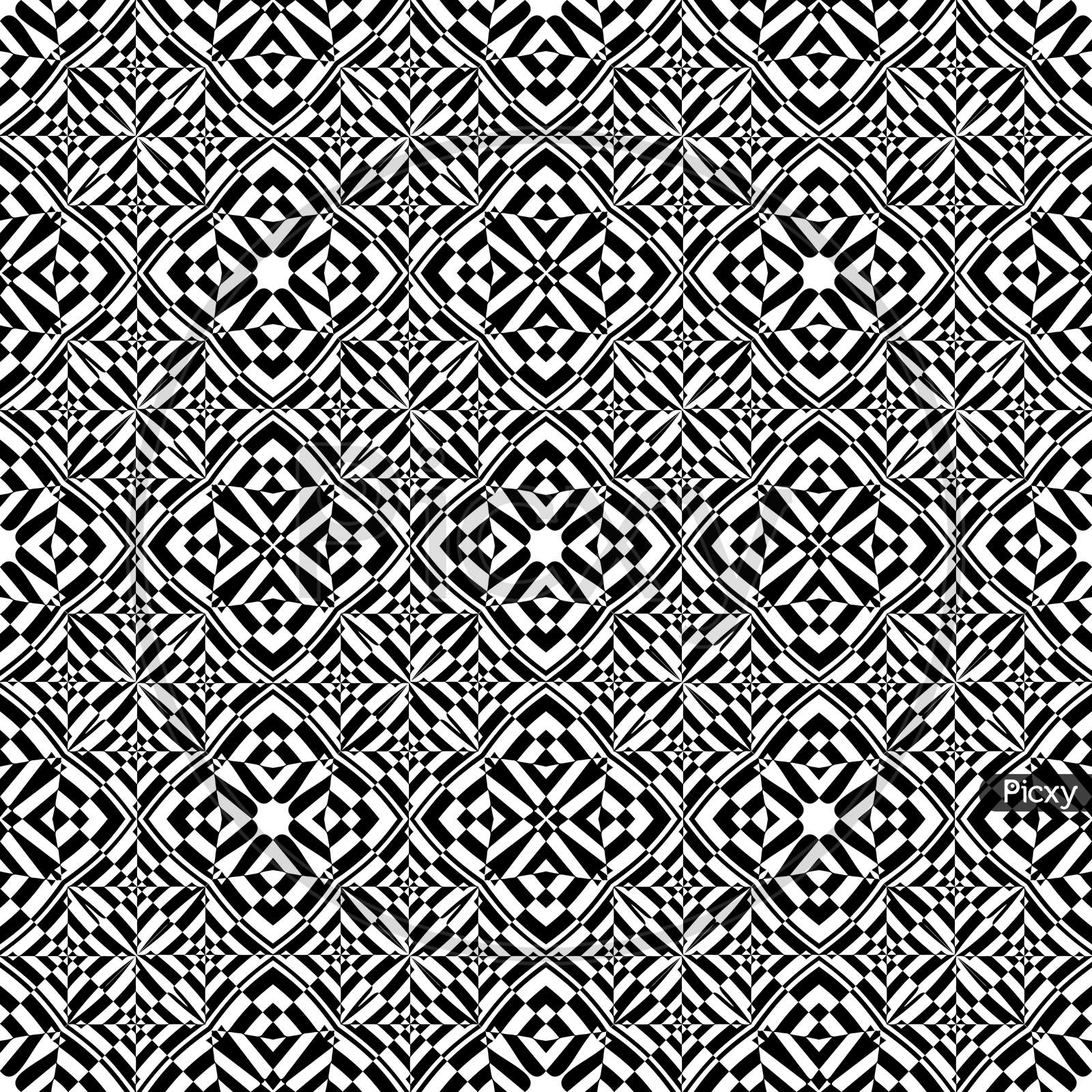 Image of Vector seamless abstract pattern black and white. abstract ...