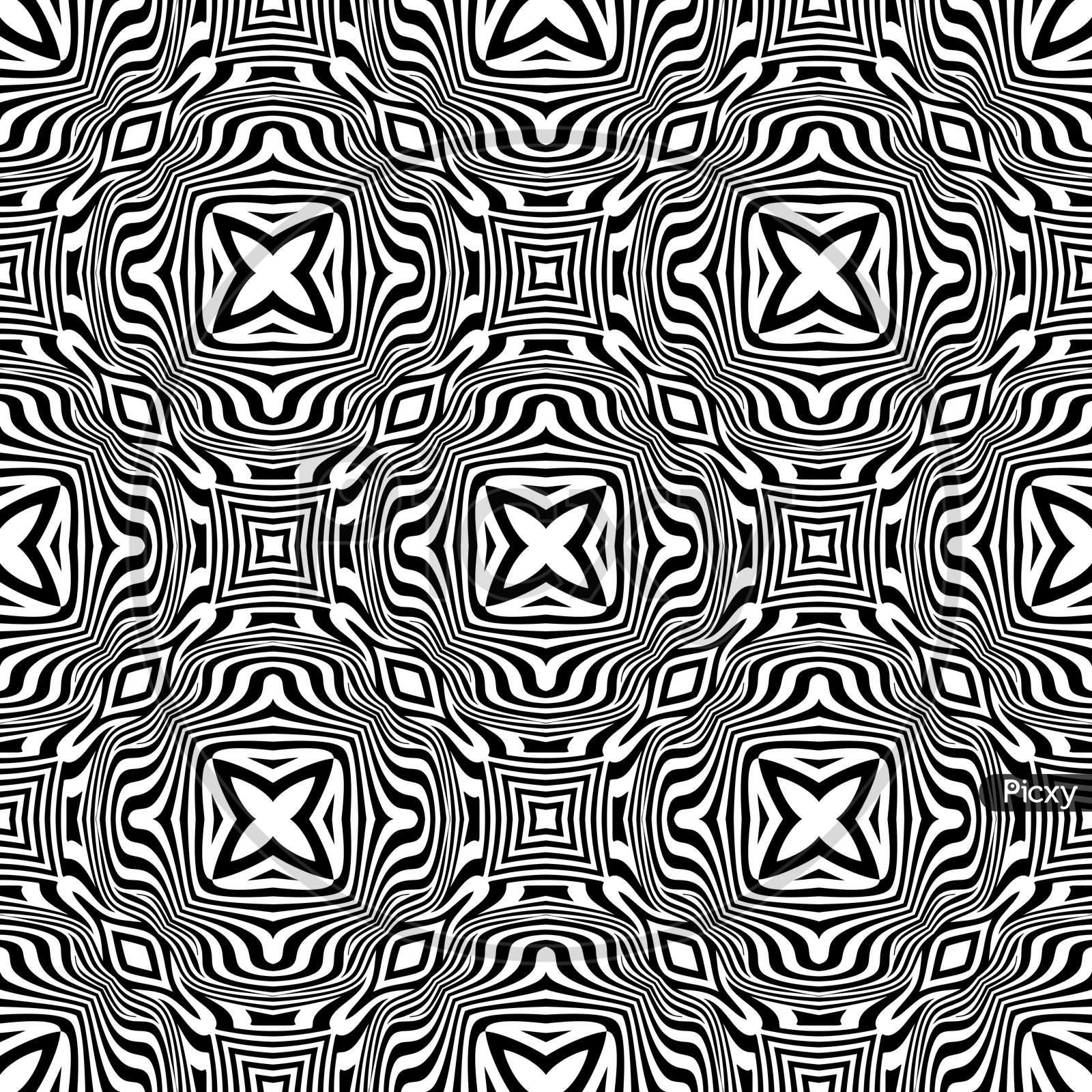 Image of Vector seamless abstract pattern black and white. abstract ...