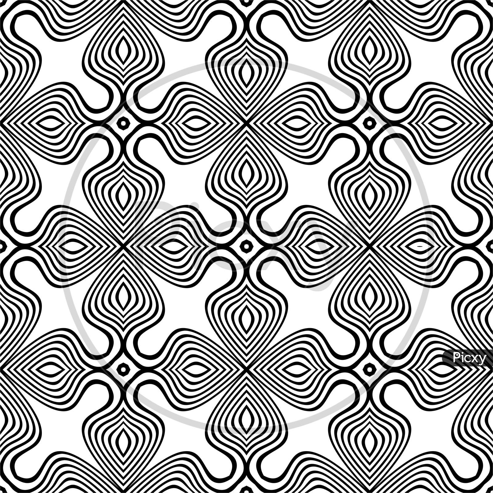 Image of Vector seamless abstract pattern black and white. abstract ...