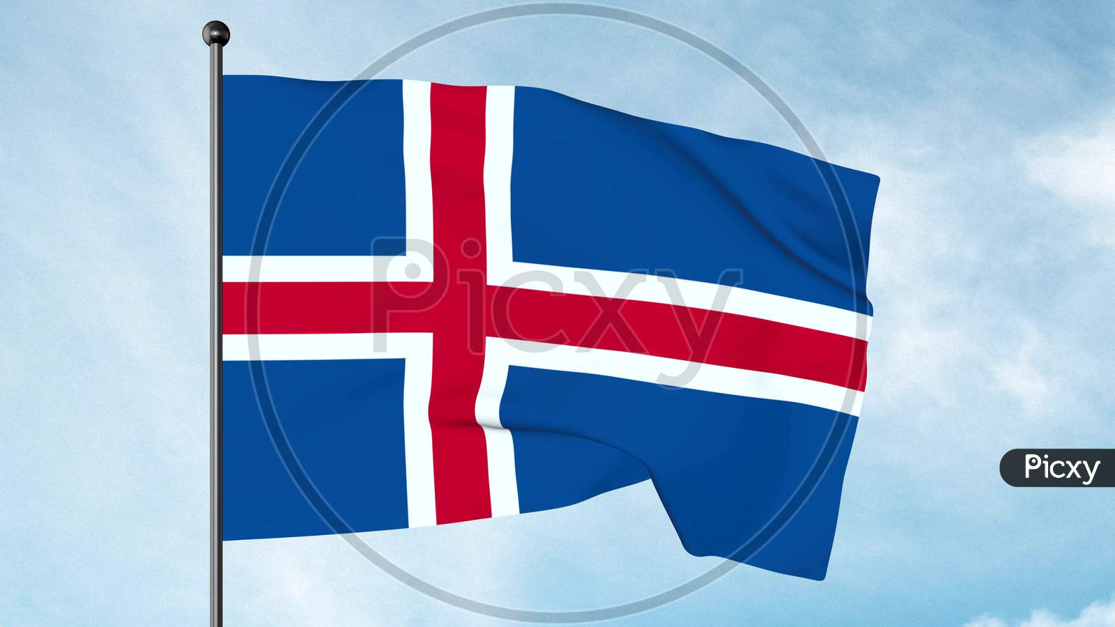 Image of 3D Illustration Of The Flag Of Iceland, Iceland National Flag ...