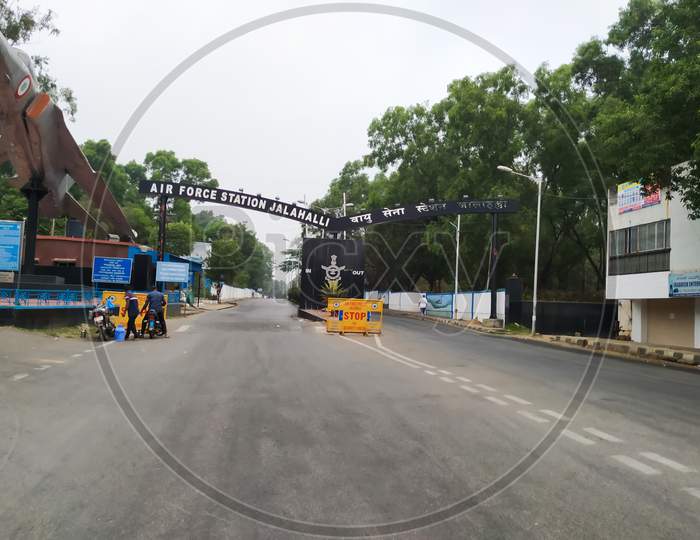 Image of Closeup Entrance Arch Of The Air Force Station, Jalahalli East ...