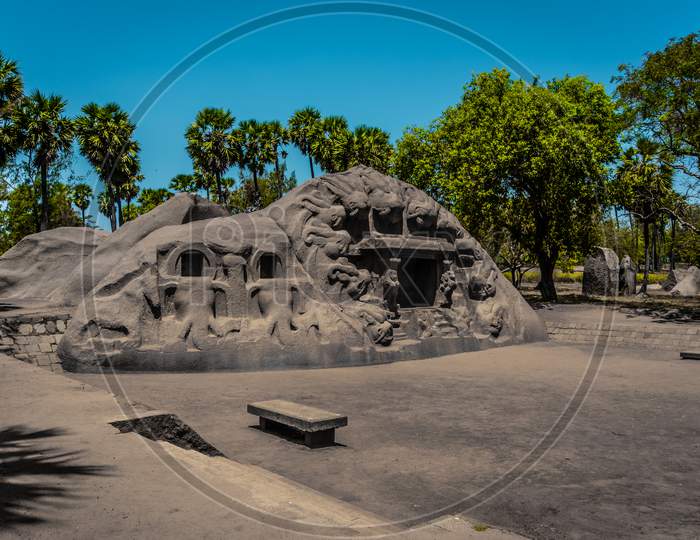 Image of The Tiger Cave Temple- carvings of tiger heads on the mouth of ...