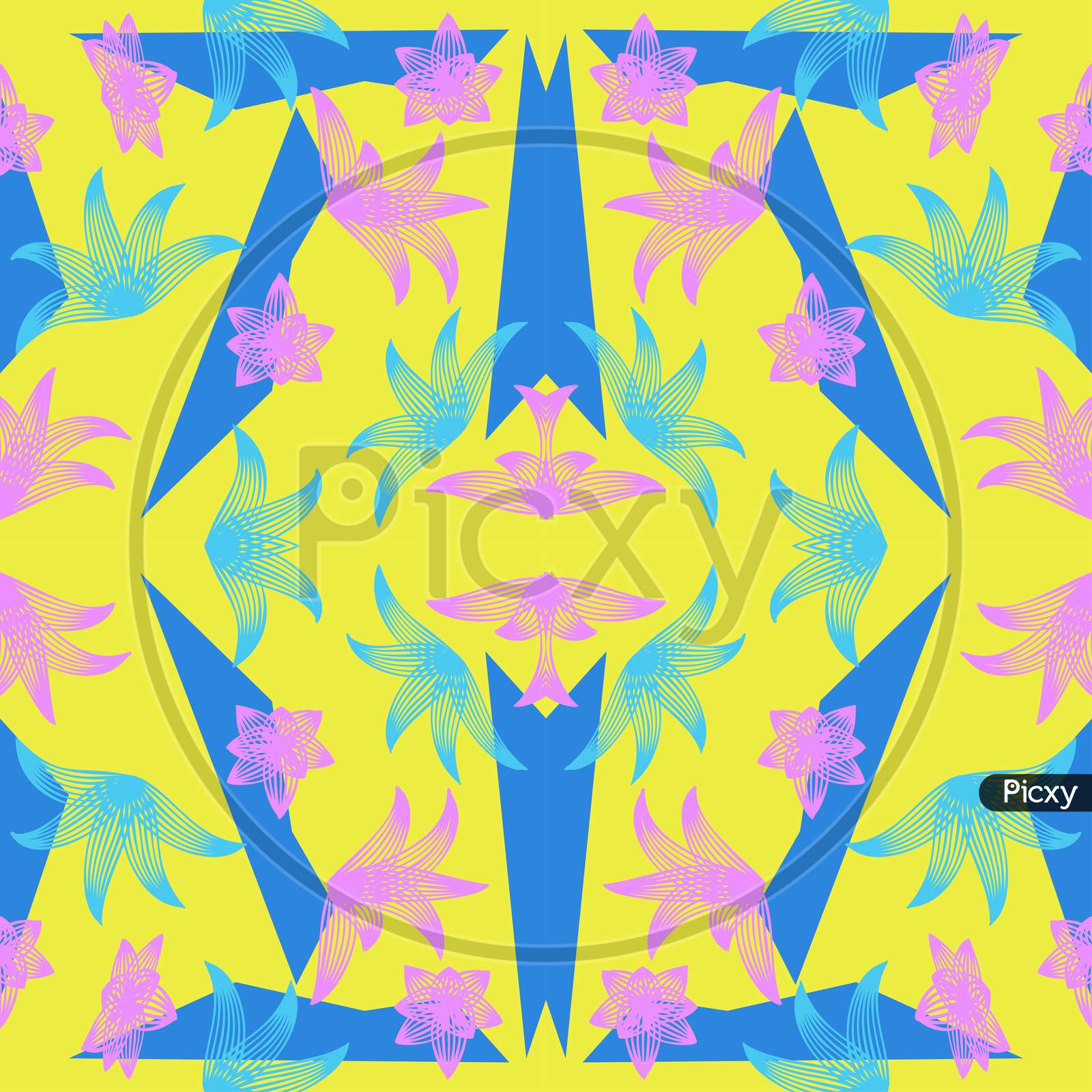 Image of Seamless Pattern Exotic Shapes With Flowers And Leaves Plants ...