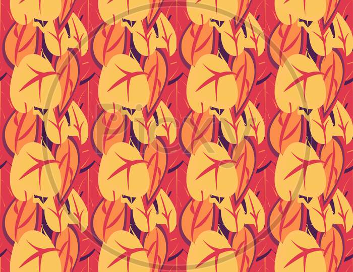 Image of Seamless Pattern Exotic Shapes With Flowers And Leaves Plants ...