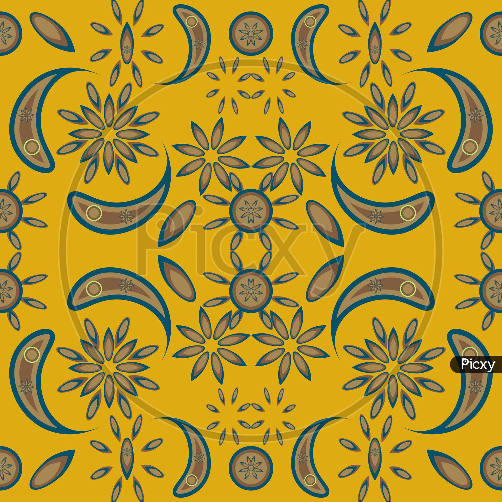 Image of Seamless Pattern Exotic Shapes With Flowers And Leaves Plants ...