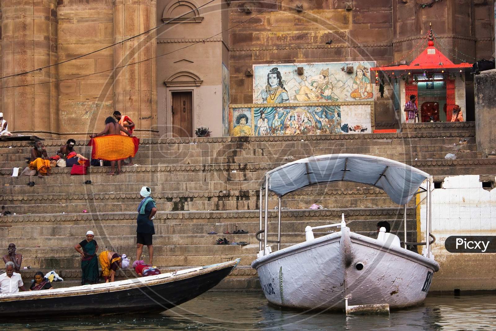 Image of Varanasi, India - November 01, 2016: People Doing Random ...