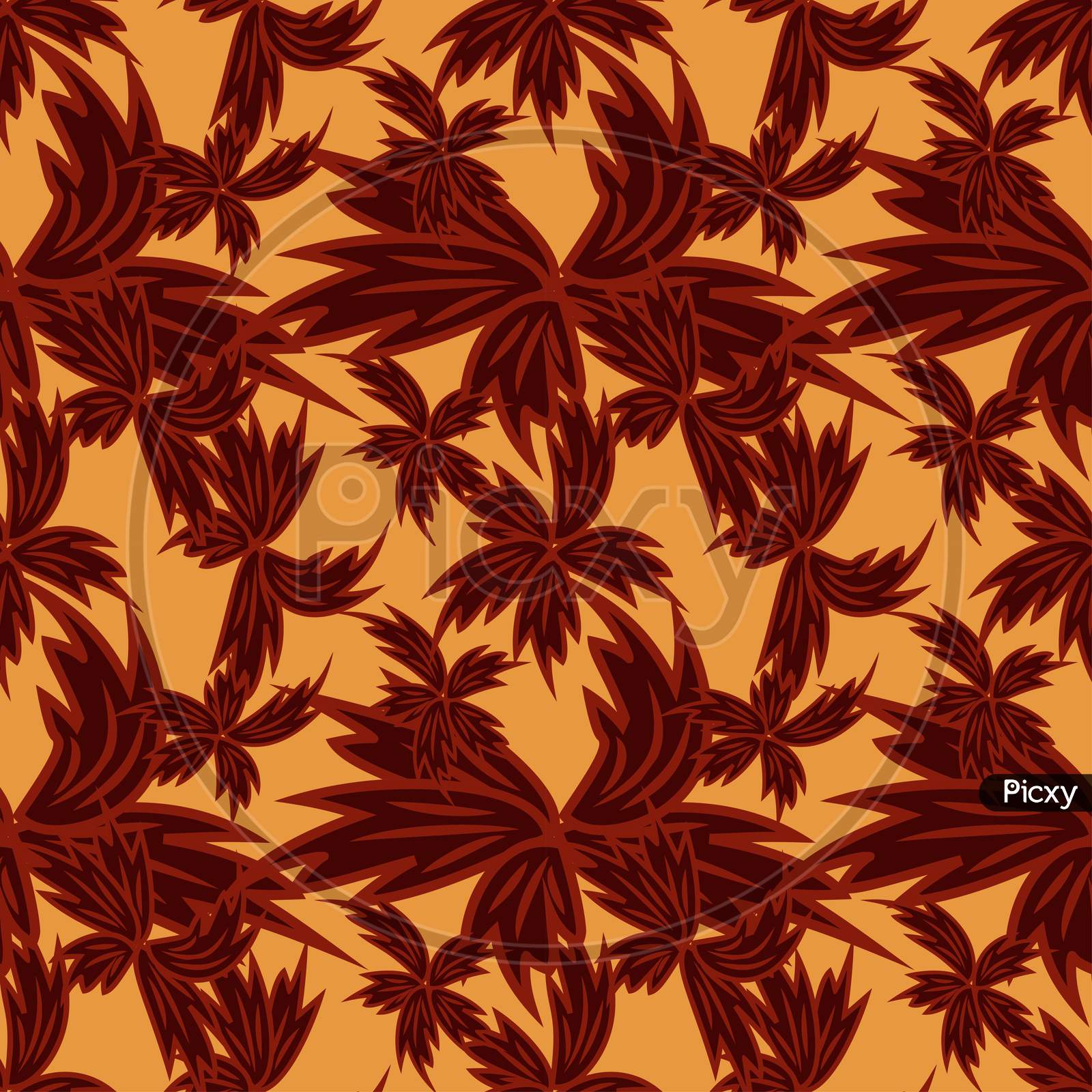 Image of Seamless Pattern Exotic Shapes With Flowers And Leaves Plants ...