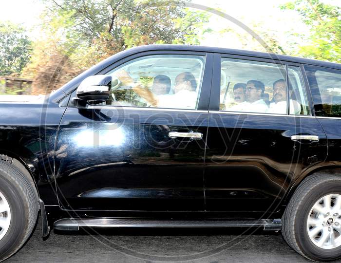Image of Congress Party India Supremo Sharad Pawar In His Black Toyota ...