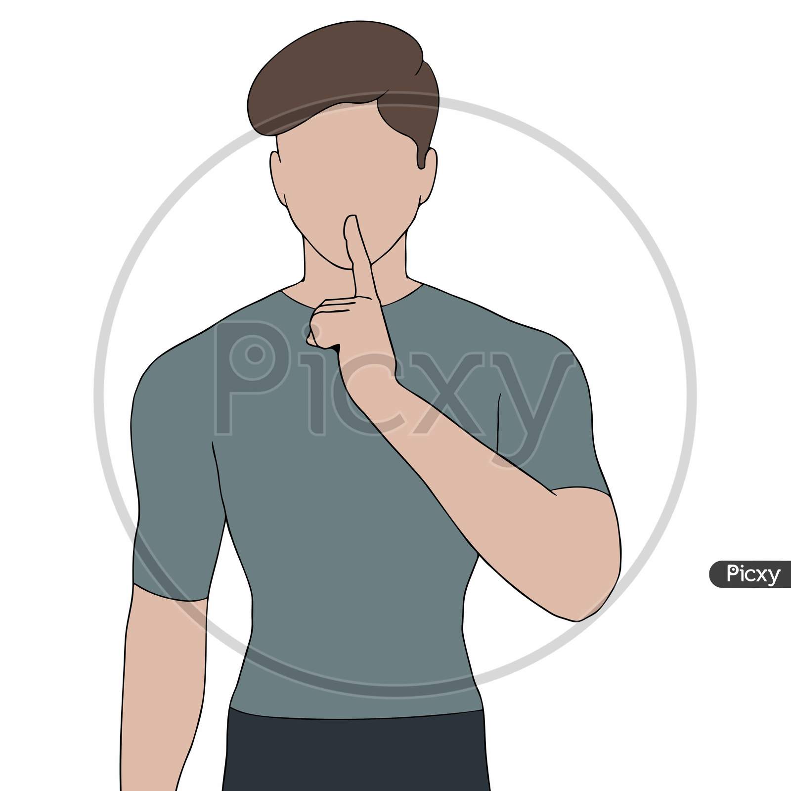 Image of Flat Illustration Of Men In Silence Pose On Isolated ...
