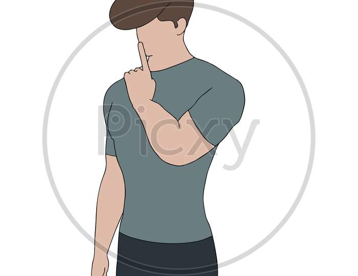 Image of Flat Illustration Of Men In Silence Pose On Isolated ...