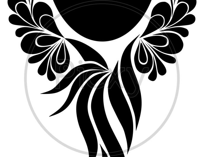 Image of Neck line embroidery or laser cutting design. isolated on ...