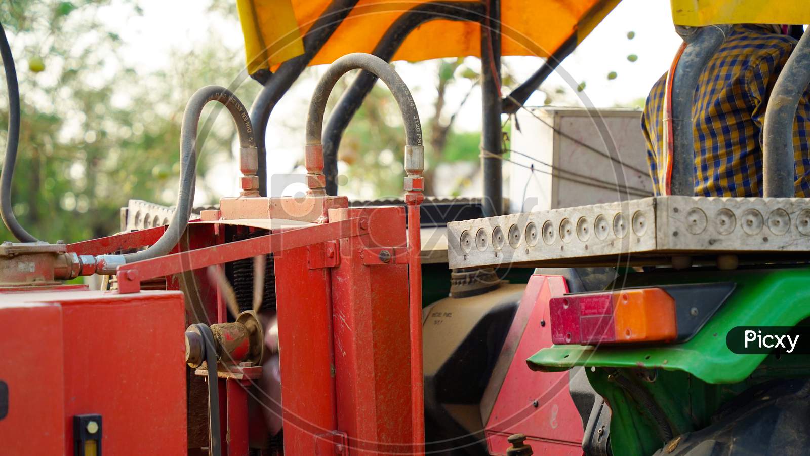 Image of Loader Tractor Rides On Agriculture Field To Carry Out Loading ...