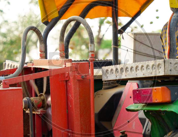 Image of Loader Tractor Rides On Agriculture Field To Carry Out Loading ...