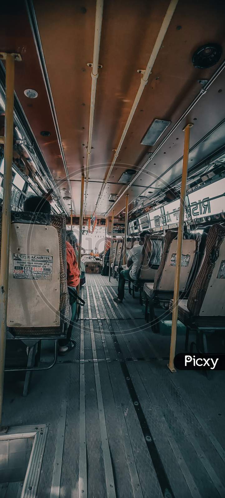 Image of Before second wave of covid 19 the social distance in bus ...