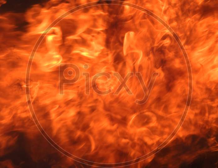 Image of Beautiful Vivid smoldered firewoods burned in fire ...