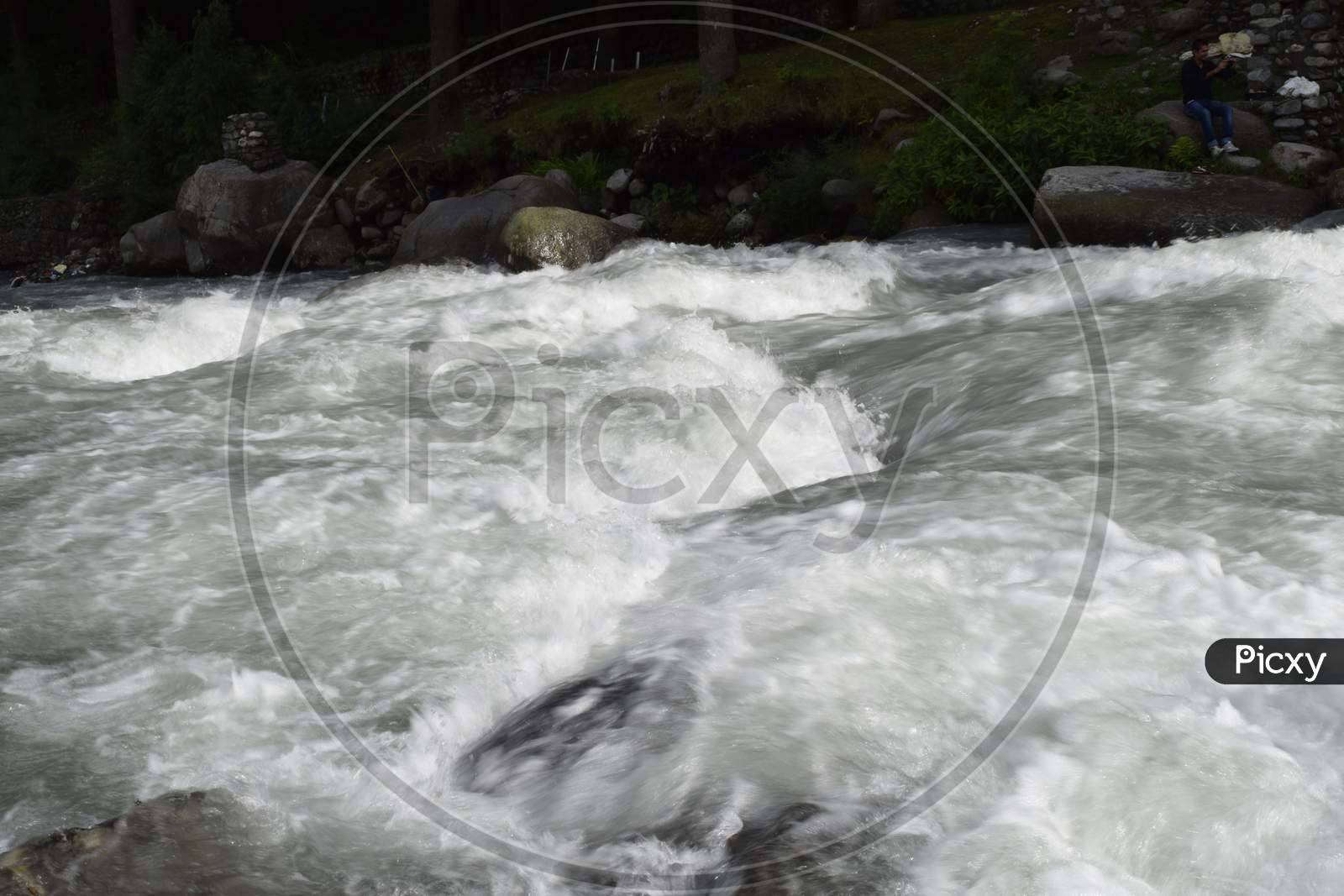 Image of A picture of Beas river flowing in Manali.-AX231169-Picxy