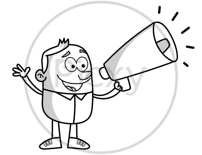 Image of Announcer Stick Figure Cartoon-BN906030-Picxy