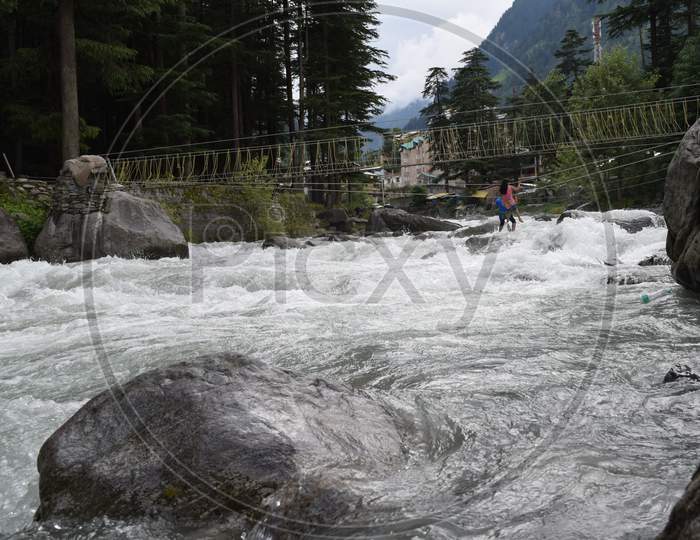Image of A picture of Beas river flowing in Manali.-IV297830-Picxy