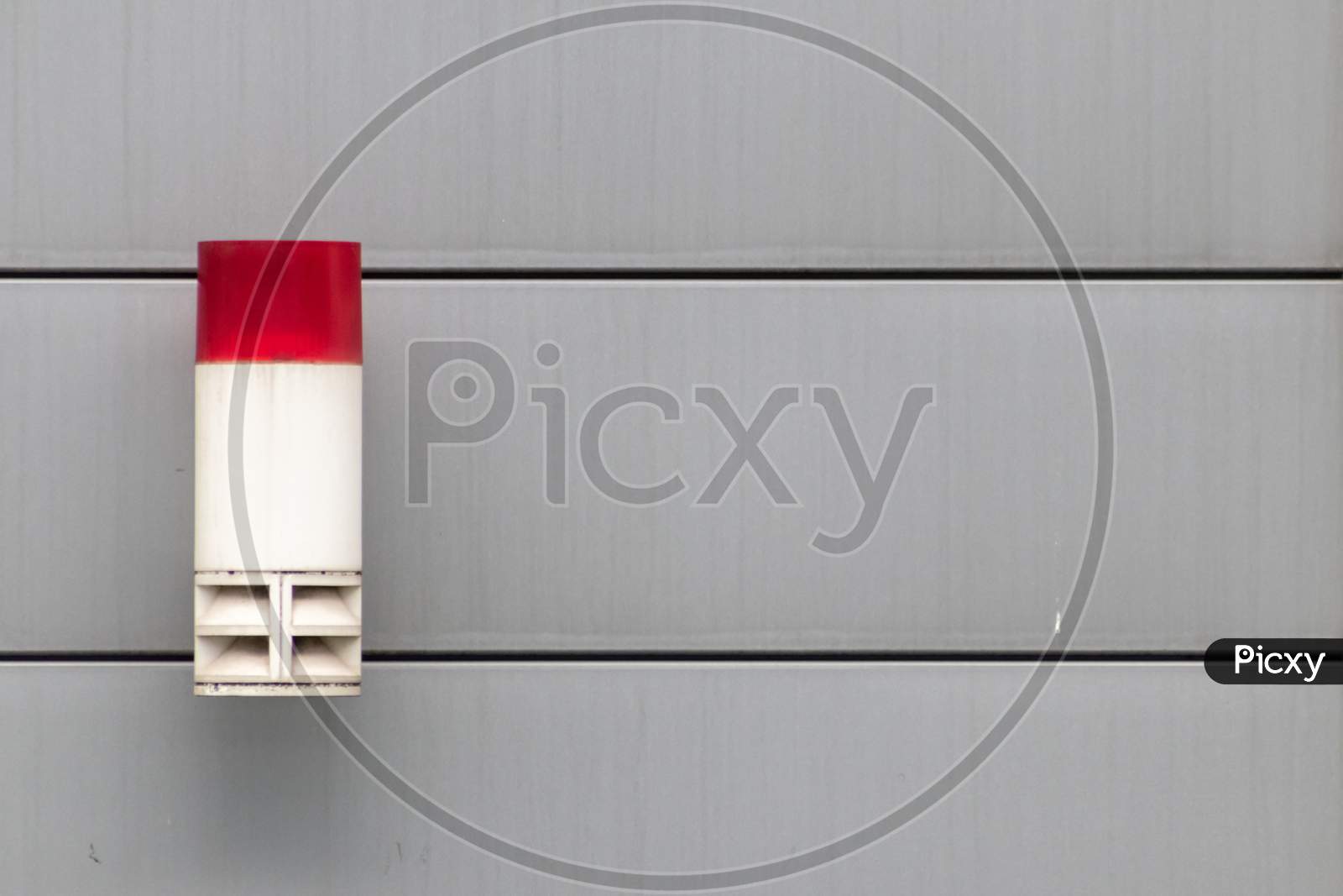 Image of Red external burglar alarm system light as theft protection ...