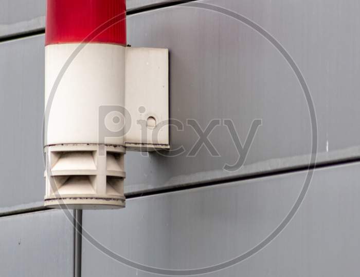 Image of Red external burglar alarm system light as theft protection ...