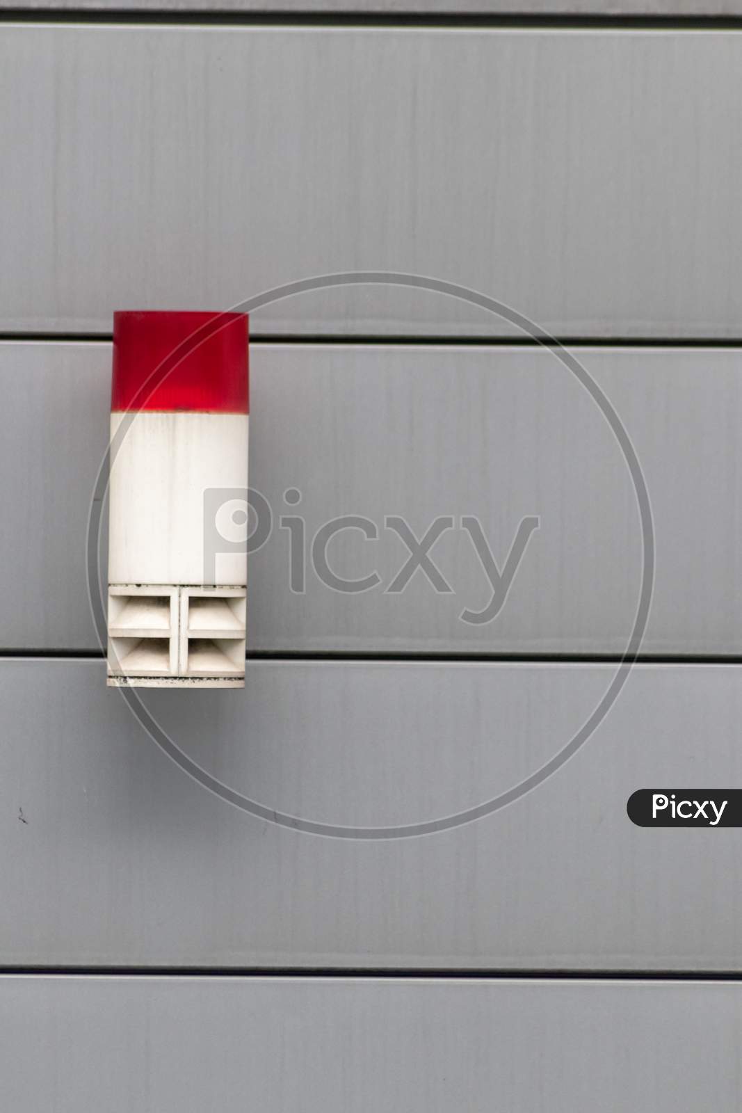 Image of Red external burglar alarm system light as theft protection ...