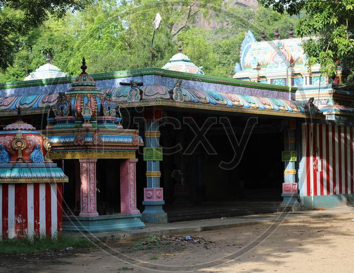 Image of Deep forest temple in south india routue mountains tamil gods ...