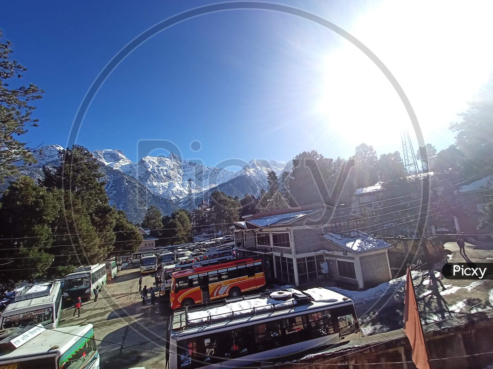 Image of view of bus stand Reckong peo kinnaur Himachal pradesh ...