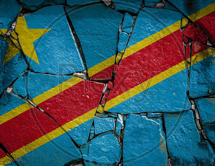 Image of National Flag Of Democratic Republic Of The Congo Depicting In ...