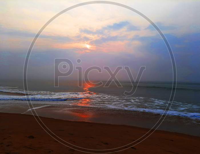 Image of Puri Sea Beach Golden Views , Blue Flag Beach , Odisha, India ...