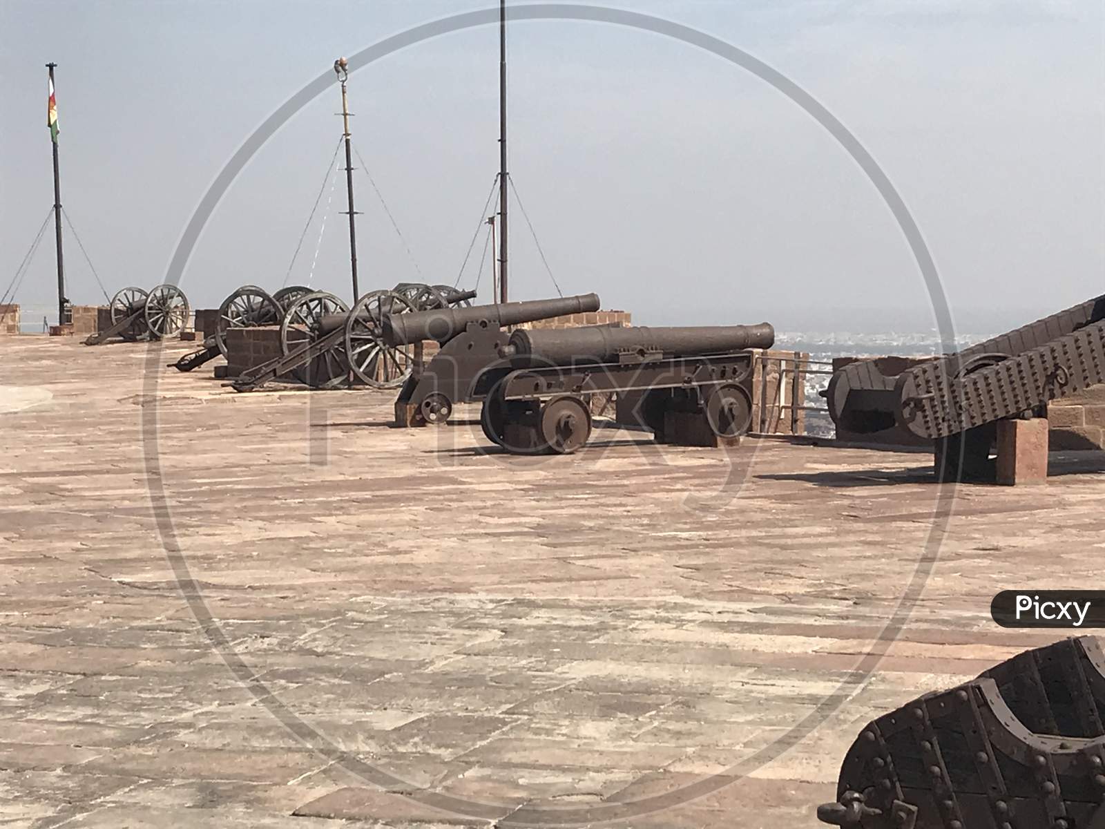 Image of A picture of cannons laid in a line, a strategic step to ...