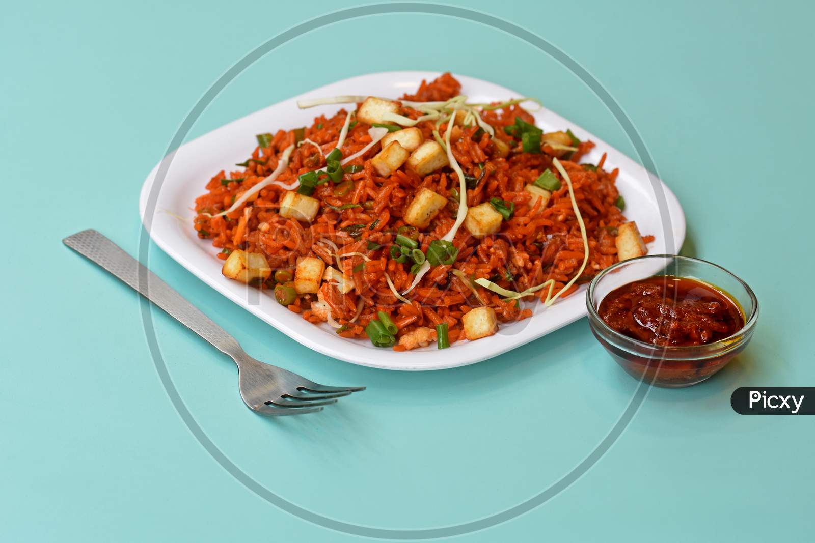 Image of Schezwan Paneer Fried Rice With Schezwan Sauce,Chinese Fried ...