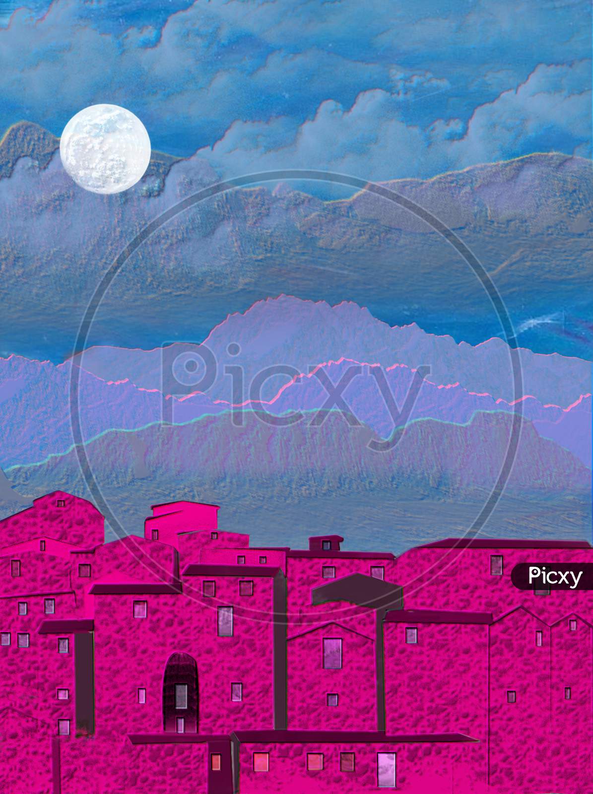 Image of Pink City Painting-RE812395-Picxy