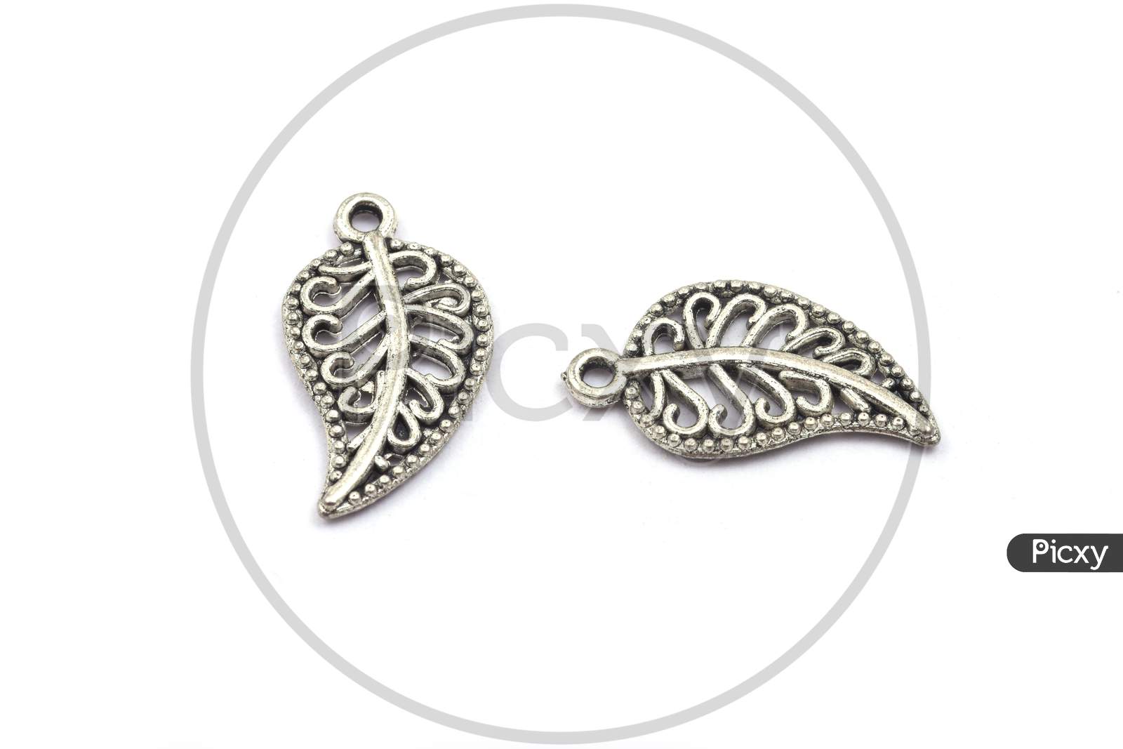 Image of Silver Leave, Silver Leaf Charm, Leave On White Isolated ...