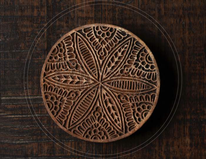 Image of Round Shape Traditional Indian Wood Block Pattern For Textile ...
