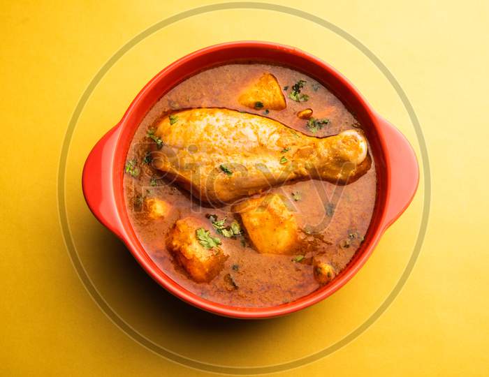 Image of Spicy Reddish Chicken Curry Or Red Murgh Masala Or Korma ...