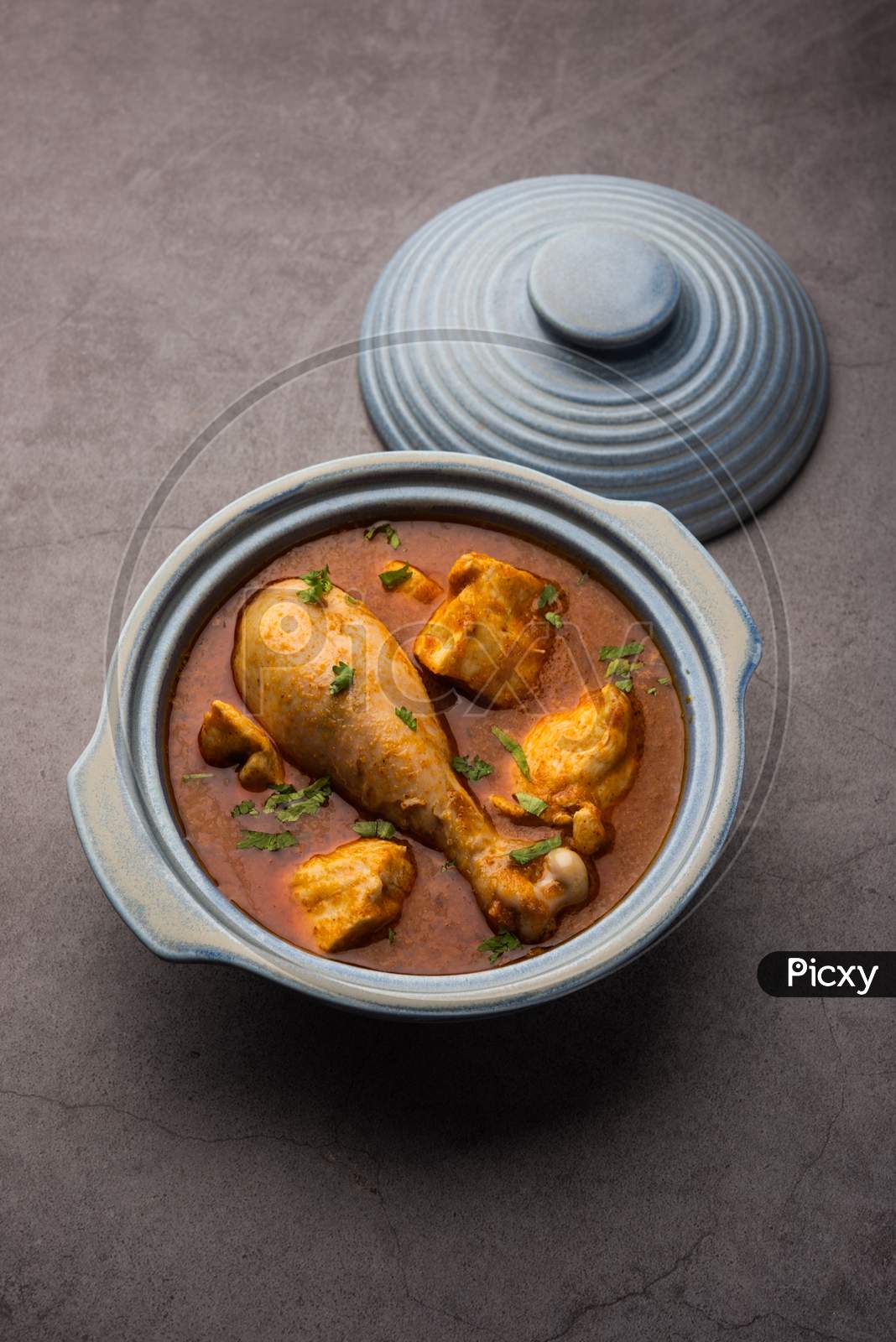Image of Spicy Reddish Chicken Curry Or Red Murgh Masala Or Korma ...