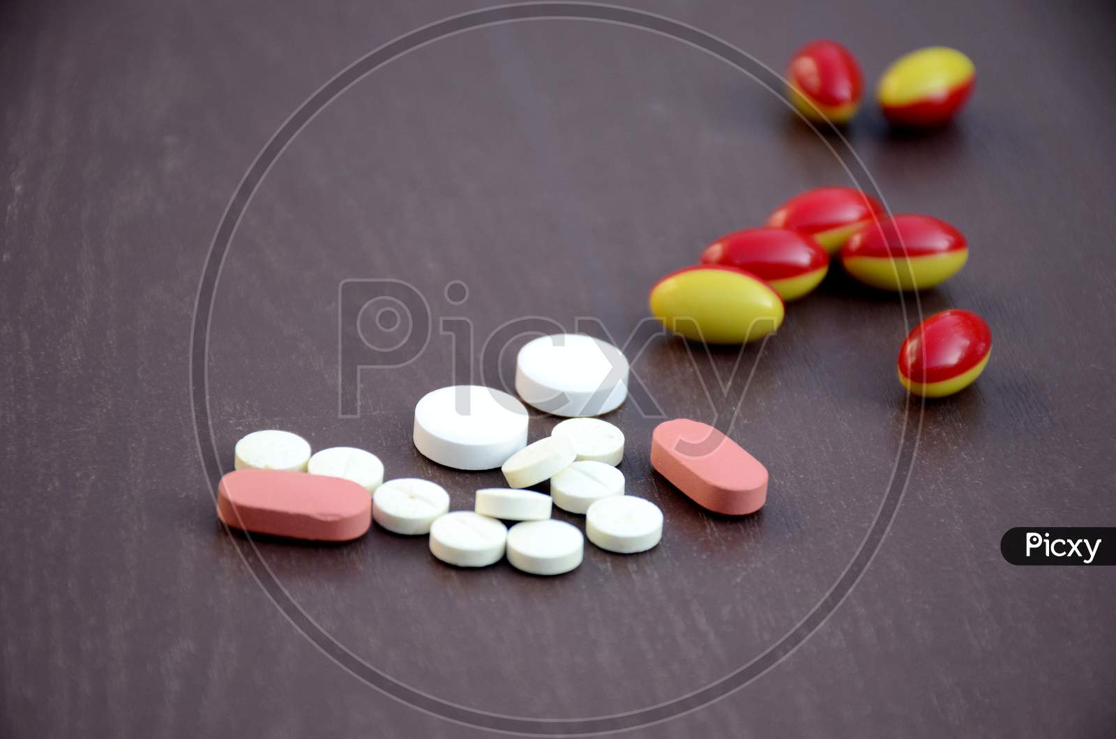 Image of Closeup Bunch The Pink ,White With Red,Yellow Color Small ...