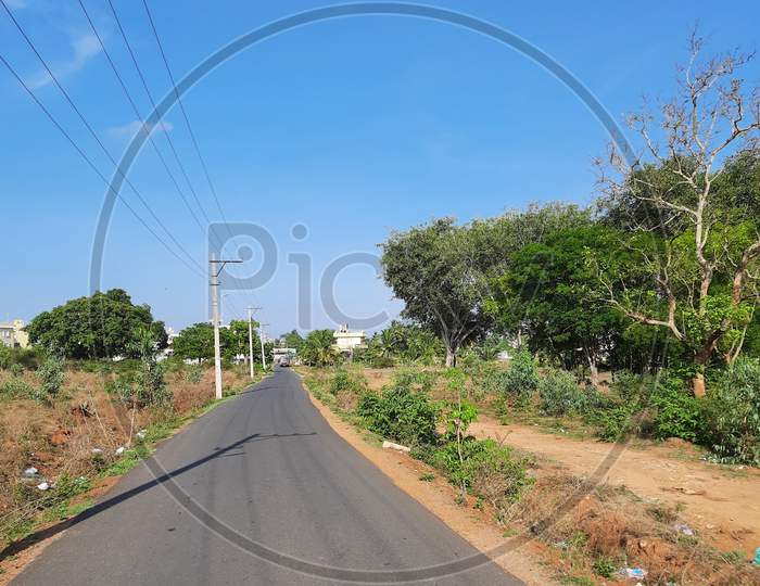 Image of Closeup of beautiful Bangalore Rural Village roads with ...