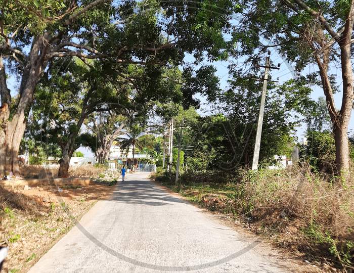 Image of Closeup of beautiful Bangalore Rural Village roads with ...