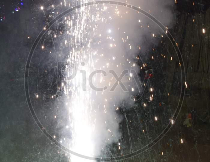 Image of A picture of burning crackers on the festival of Diwali in ...