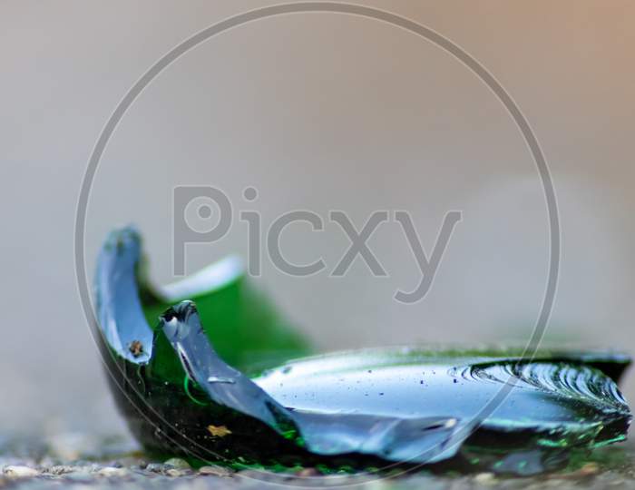 Image of Sharp shards of a broken glass bottle on the ground with sharp ...