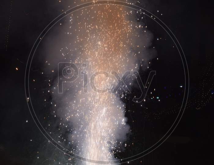 Image of A picture of burning crackers on the festival of Diwali in ...