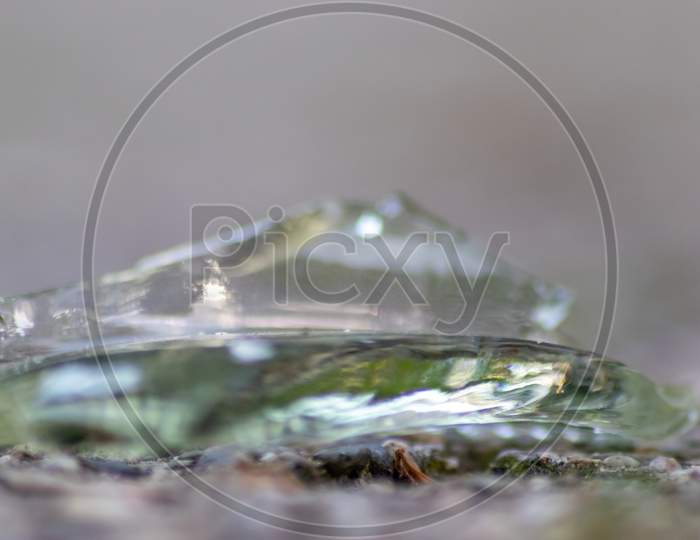 Image of Sharp shards of a broken glass bottle on the ground with sharp ...