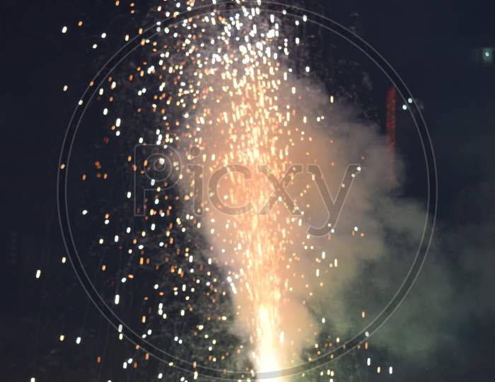 Image of A picture of burning crackers on the festival of Diwali in ...