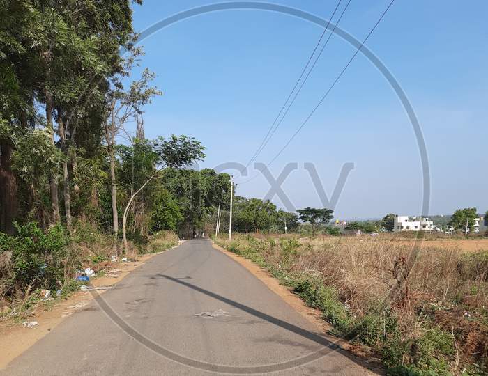 Image of Closeup of beautiful Bangalore Rural Village roads with ...