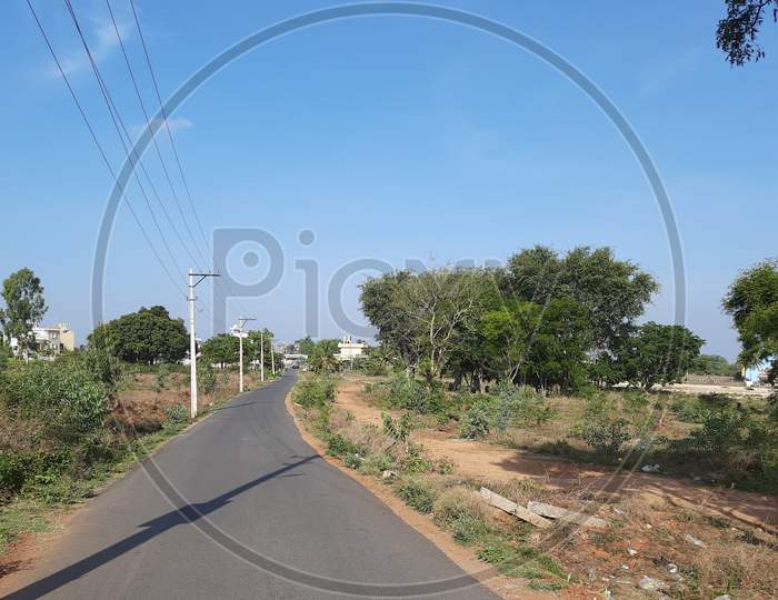Image of Closeup of beautiful Bangalore Rural Village roads with ...
