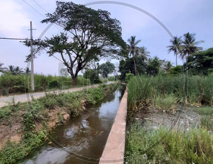 Image of Closeup of beautiful crystal clear lake or pond water flowing ...