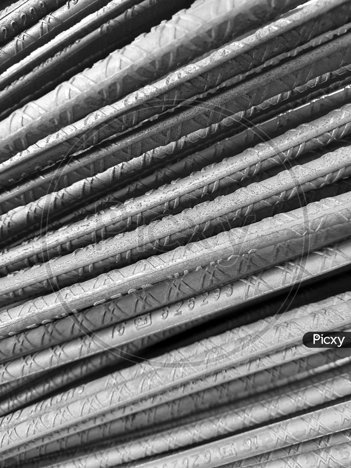 Image of Building Construction Material Mild Steel Tmt Bars In The Size Of 16, 8, 10 And 12Mm ...