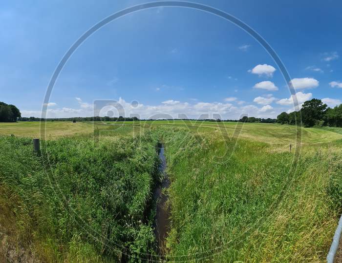 Image of Panorama Of Countryside Roads With Fields And Trees In ...