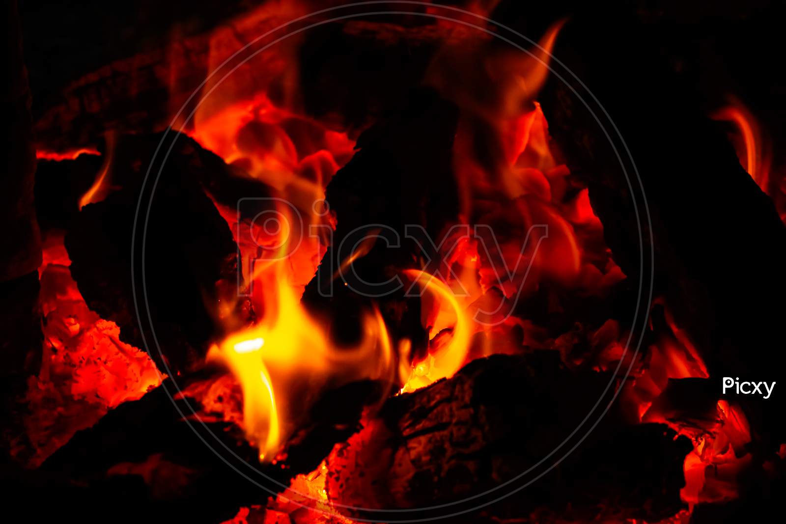 Image of Heat energy heap closely, red and yellow, thermal energy at ...